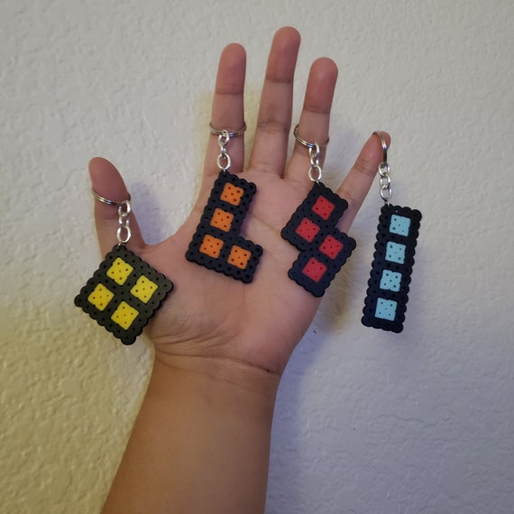 Tetris Piece Perler Bead Keychain - Etsy