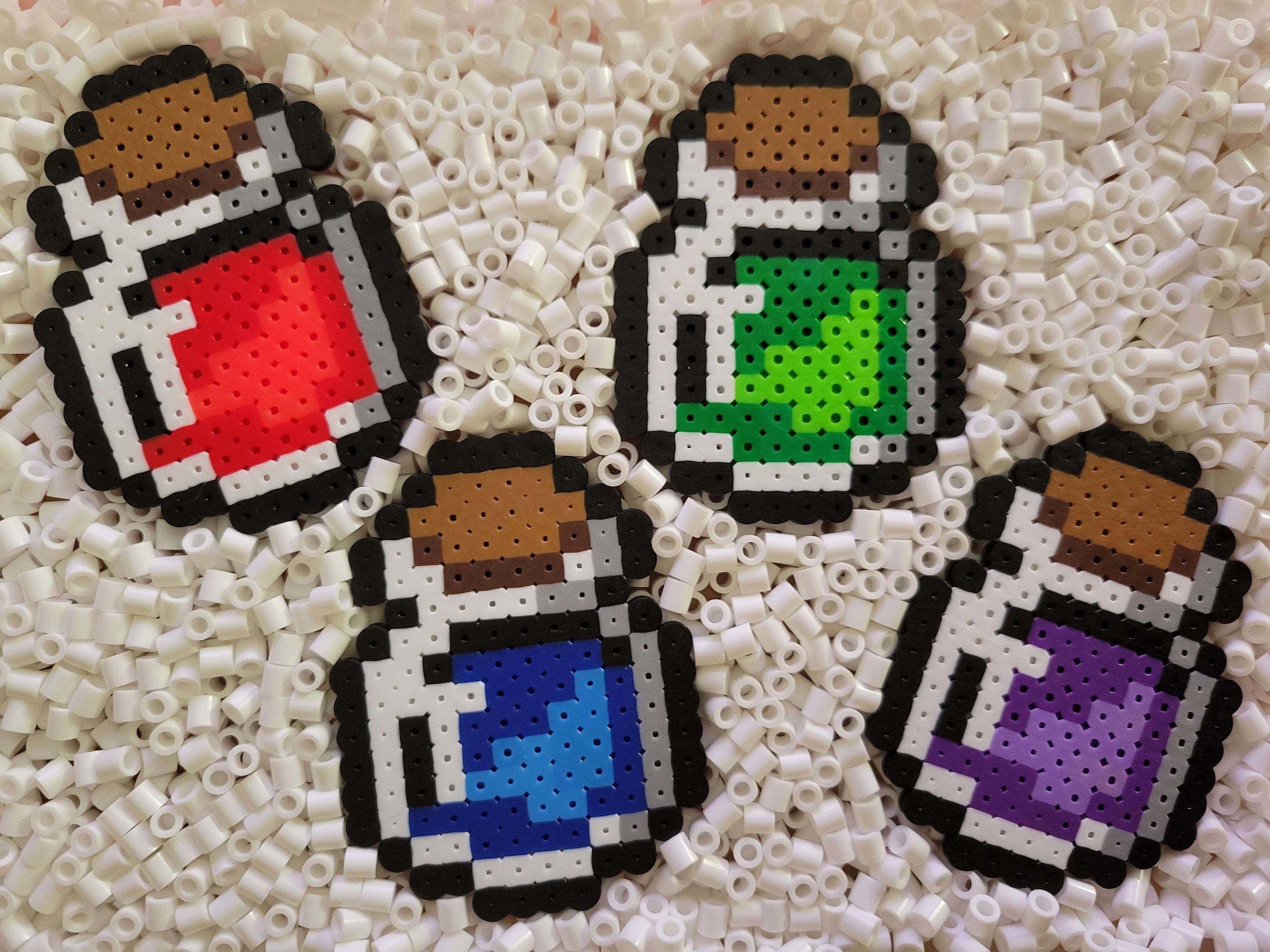 Potion Bottle Perler Bead Keychain - Etsy
