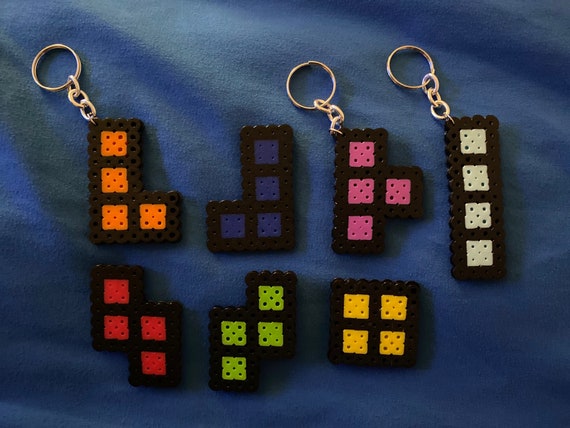 Tetris Piece Perler Bead Keychain | Etsy