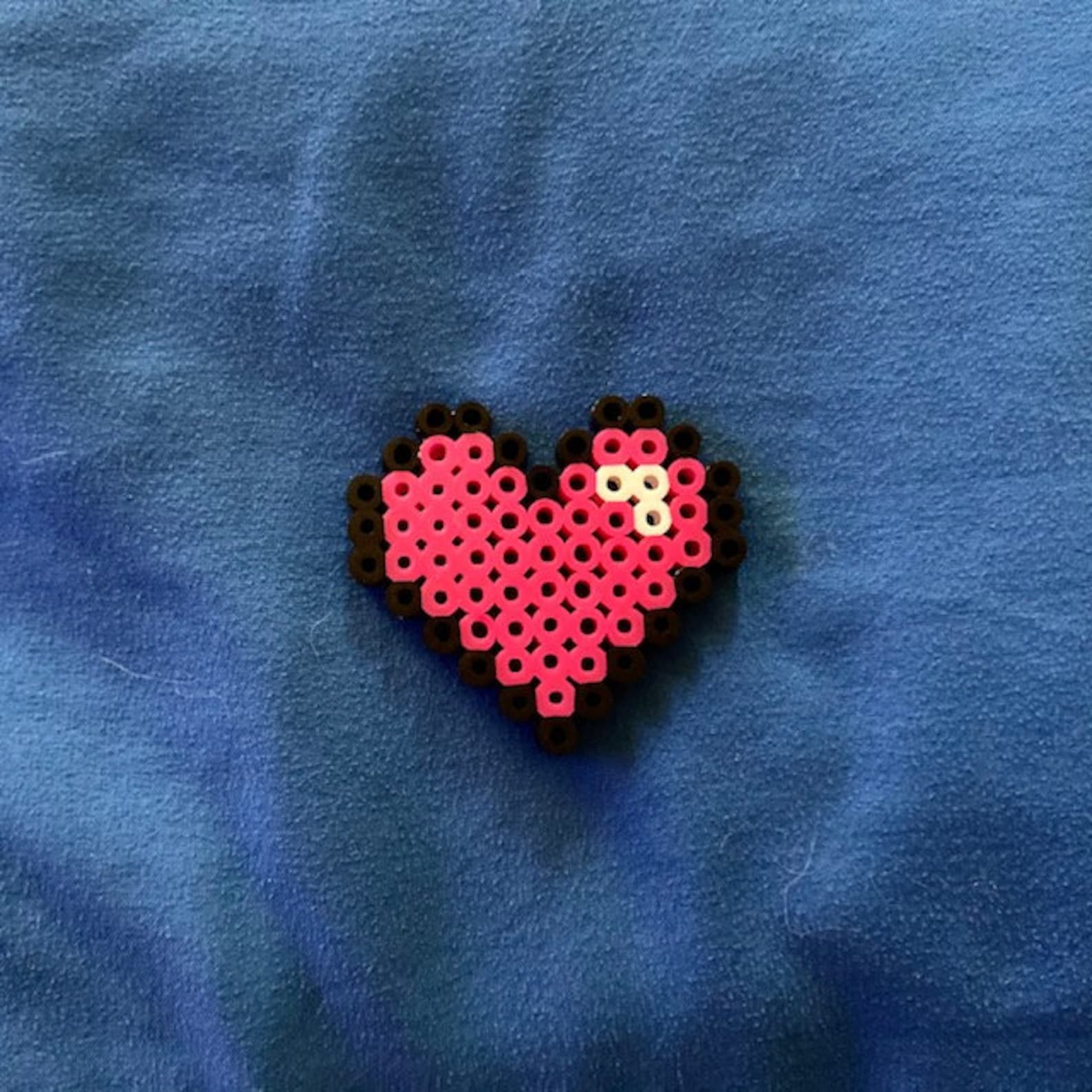 Colored Heart Perler Bead Keychain - Etsy