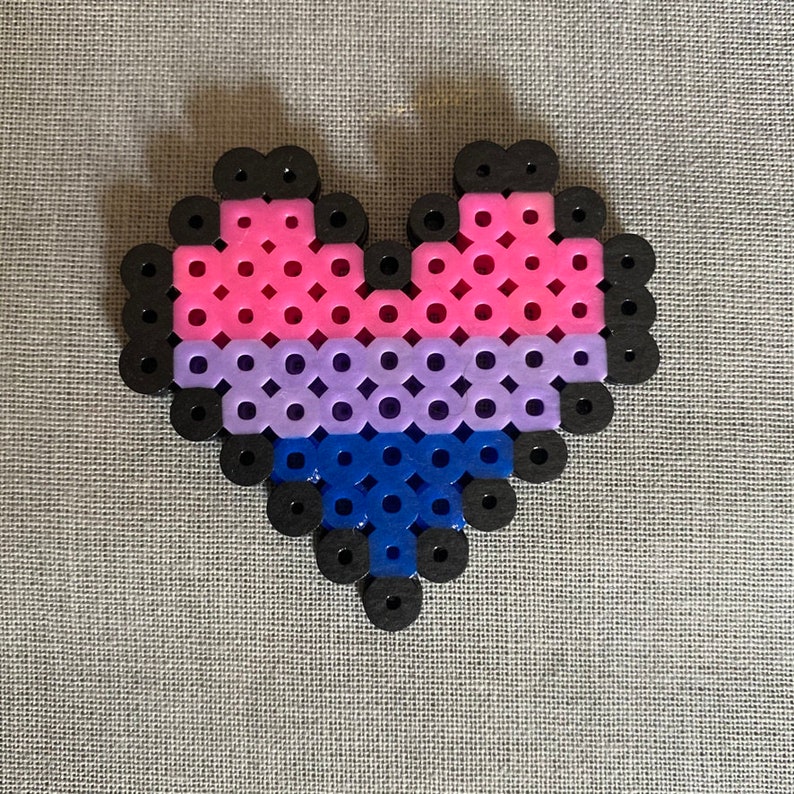 Pride Heart Perler Bead Keychain - Etsy