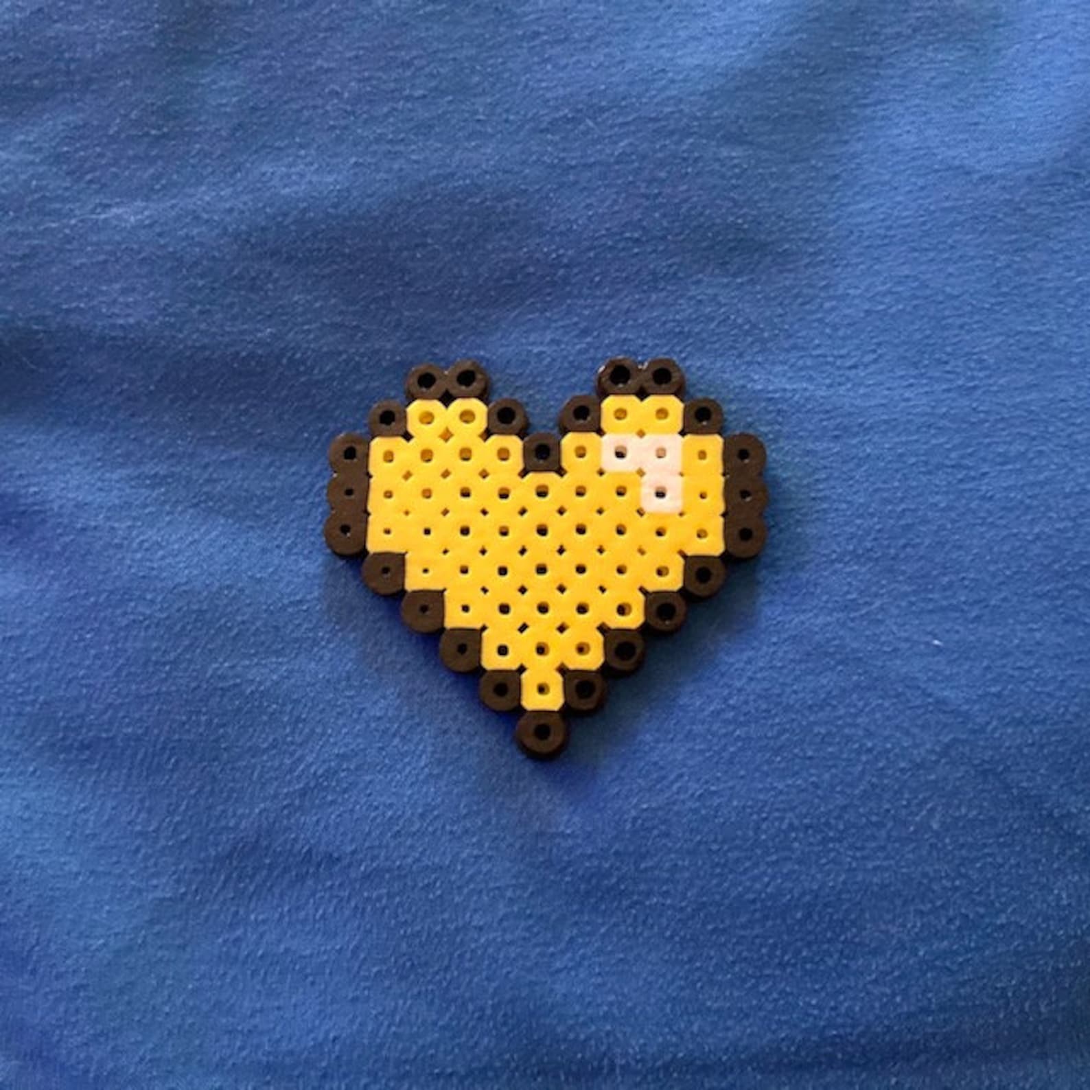 Colored Heart Perler Bead Keychain - Etsy
