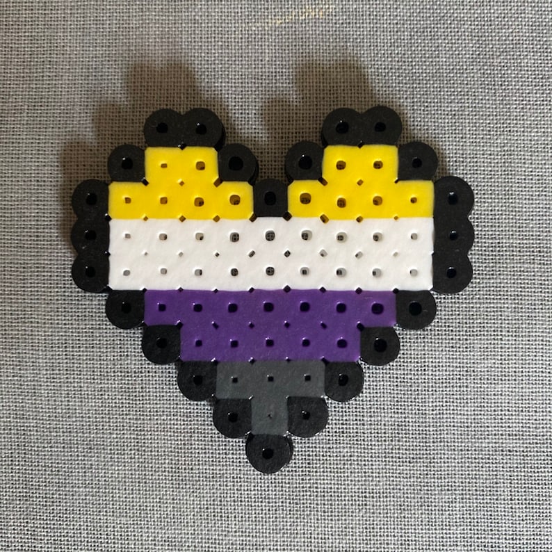 Pride Heart Perler Bead Keychain - Etsy