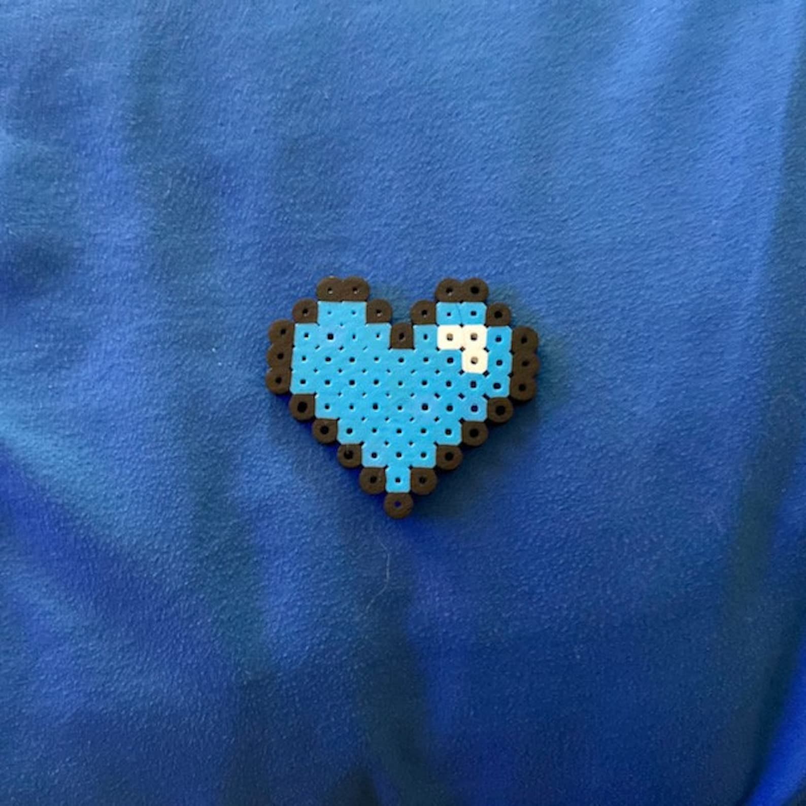 Colored Heart Perler Bead Keychain - Etsy
