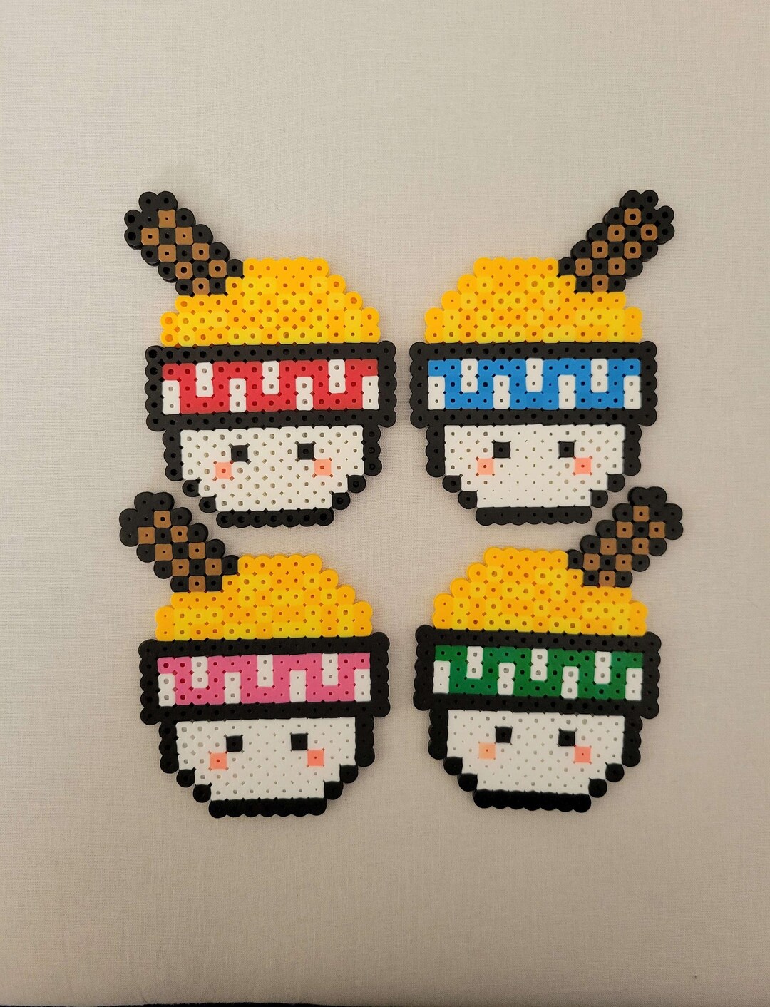 Ramen Noodle Perler Bead Keychain - Etsy