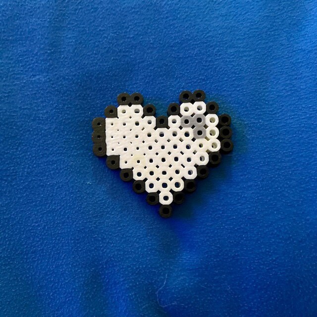 Monochrome & Broken Heart Perler Bead Keychain - Etsy