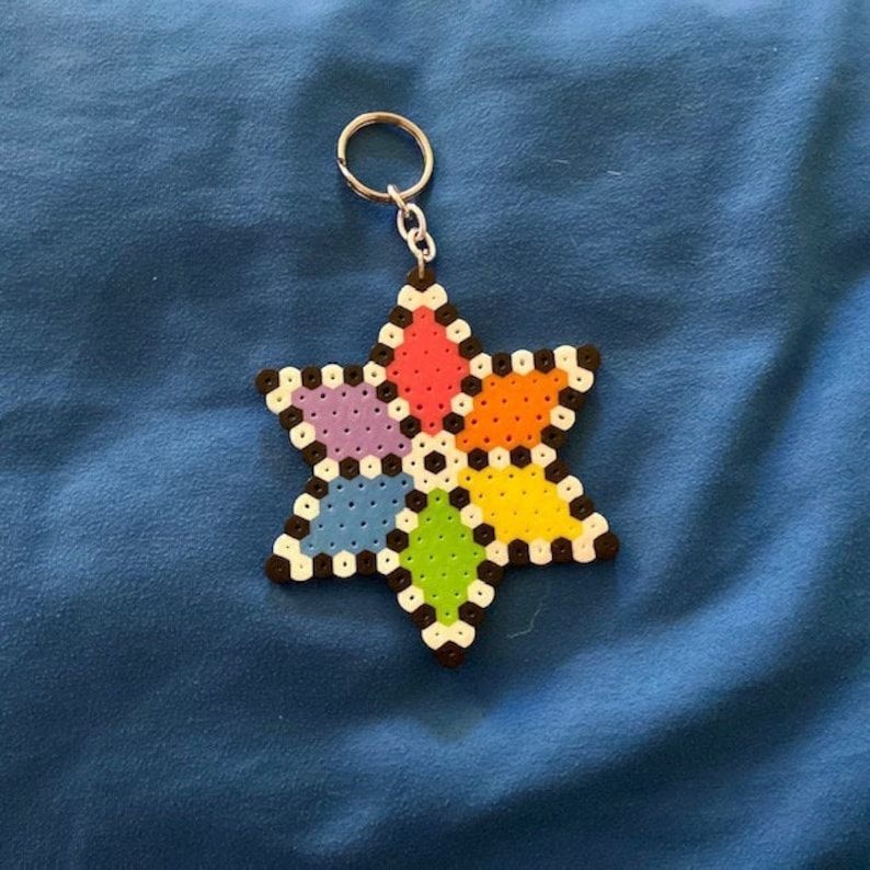 Pride Star Perler Bead Keychain - Etsy