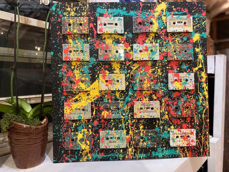 Cassette Tape Cd Vinyl Splatter Paint Art - Etsy