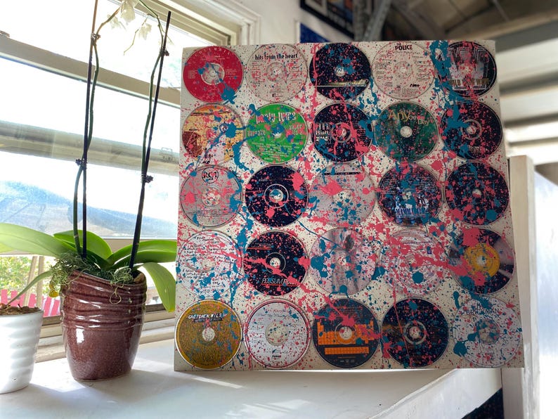Cassette Tape Cd Vinyl Splatter Paint Art - Etsy