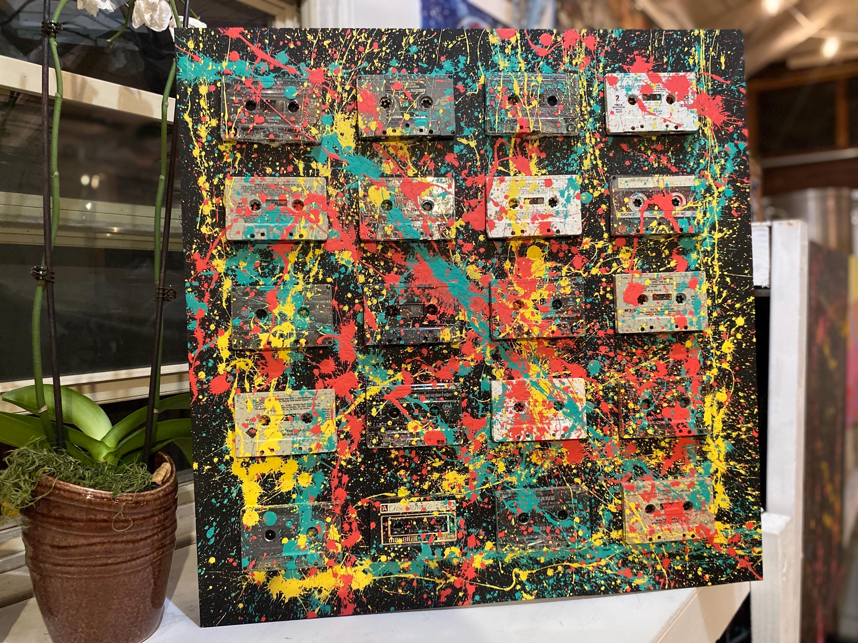 Cassette Tape Cd Vinyl Splatter Paint Art - Etsy