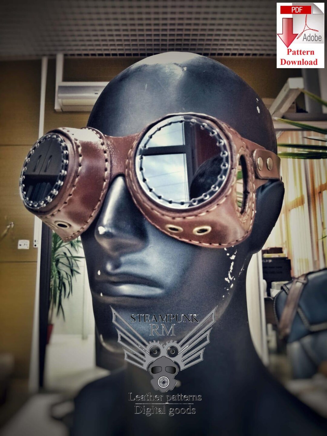 Steampunk Goggles Pattern V2, Leather, Digital Download, PDF Format - Etsy