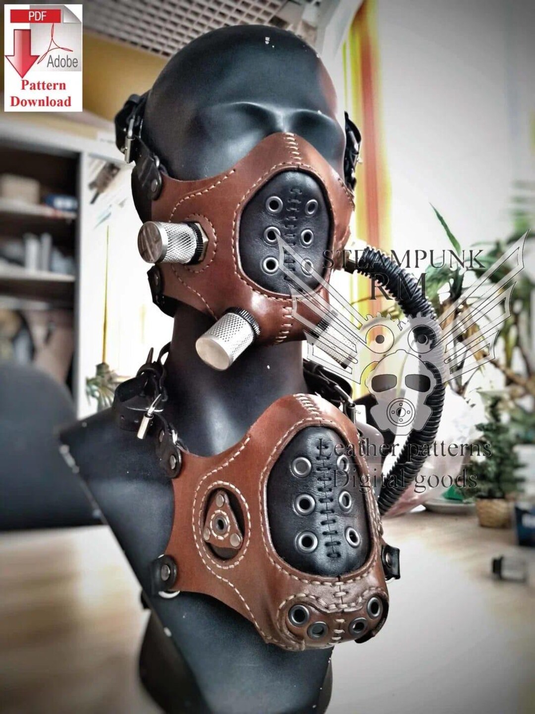 Steampunk Mask Pattern V12, Leather, Skin, PDF Format - Etsy