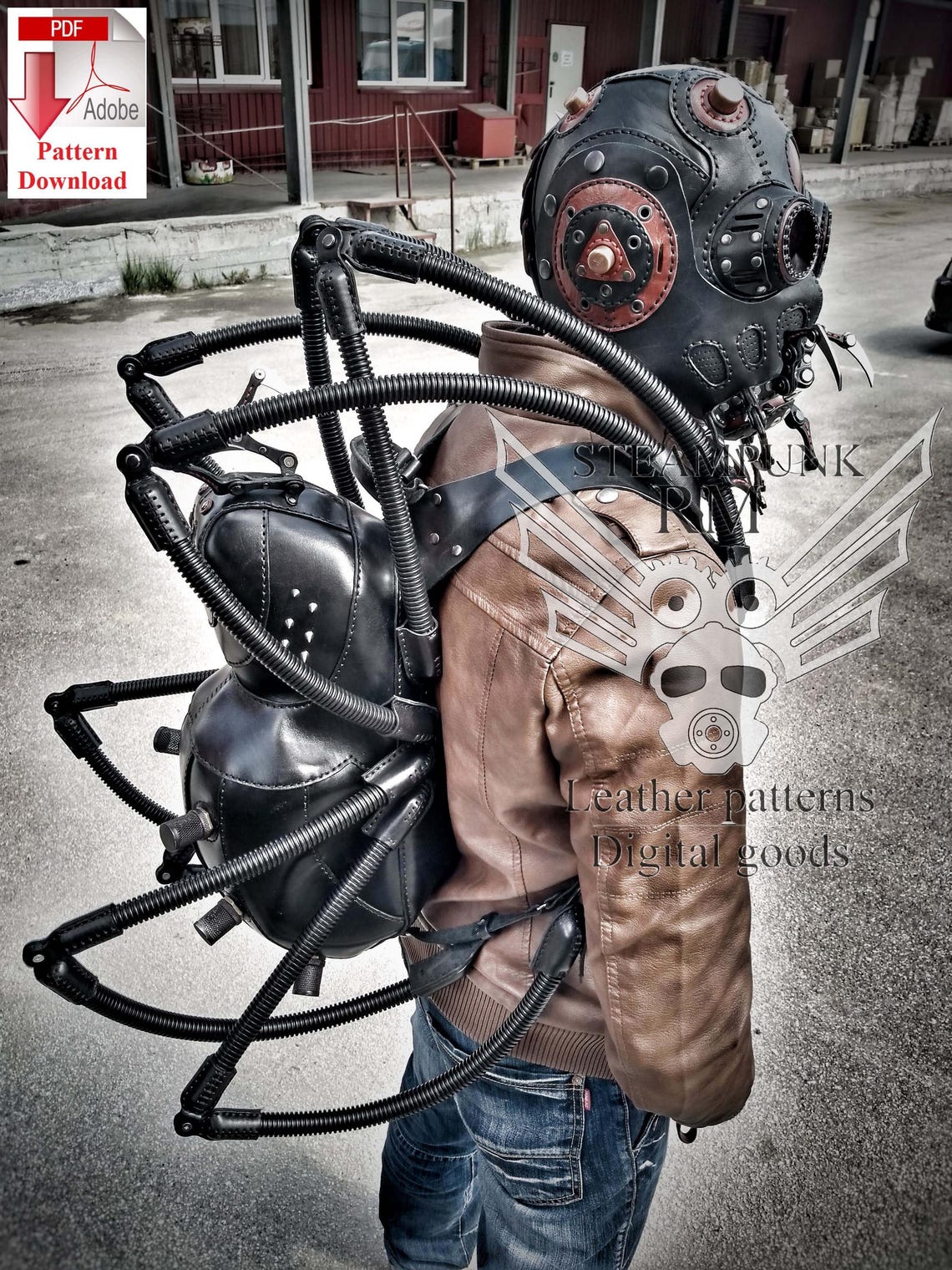 Spider Backpack Pattern, Steampunk, Leather, Digital Download. PDF File ...