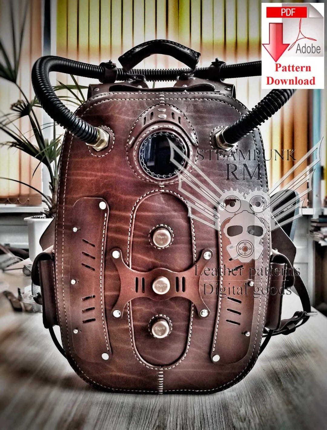 Cyclops Backpack Pattern, Steampunk, Leather, Skin, Digital File, PDF ...