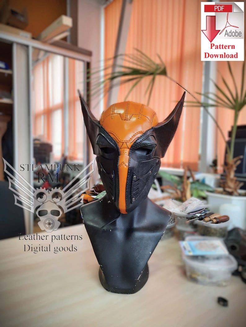 Wolverine Mask Pattern, Steampunk, Leather, Digital Download, PDF ...