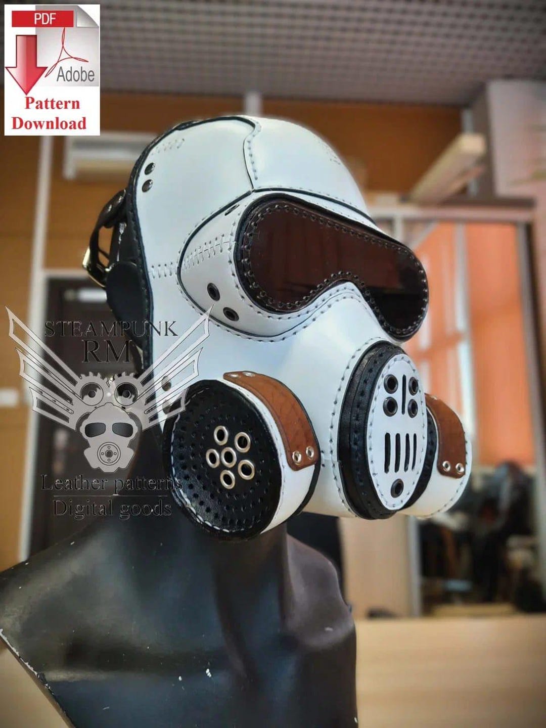 V32 Stalker Mask, Steampunk, Leather, Skin, Digital Download, PDF ...