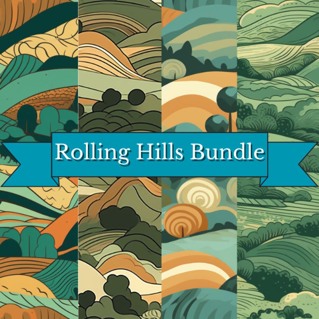 Rolling Hills Digital Paper - INSTANT DOWNLOAD - Etsy