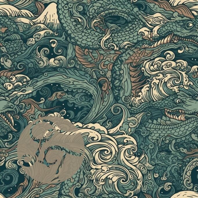 Sea-monster Digital Paper INSTANT DOWNLOAD - Etsy