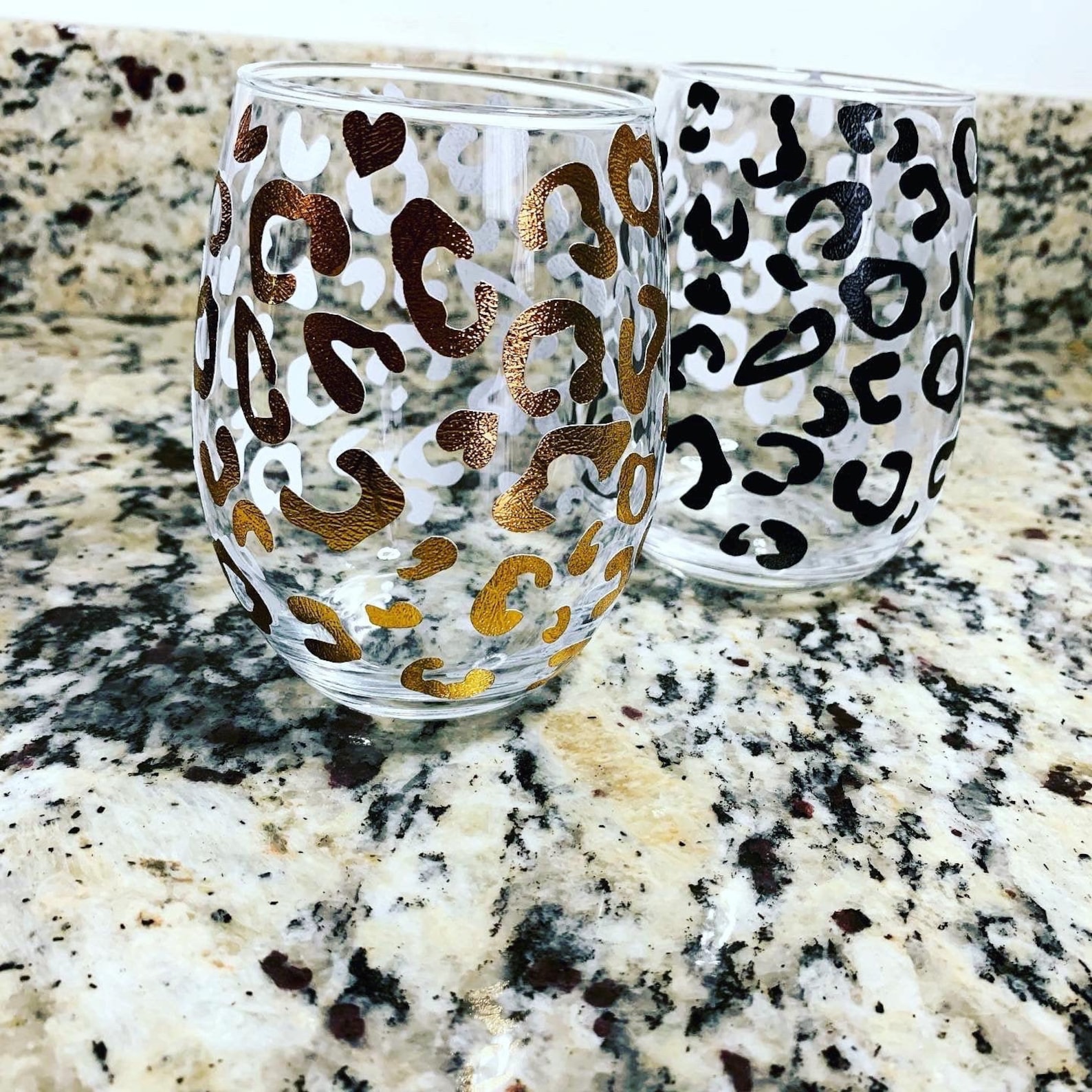 Cheetah Wine Glass Animal Print Wine Glass - Etsy