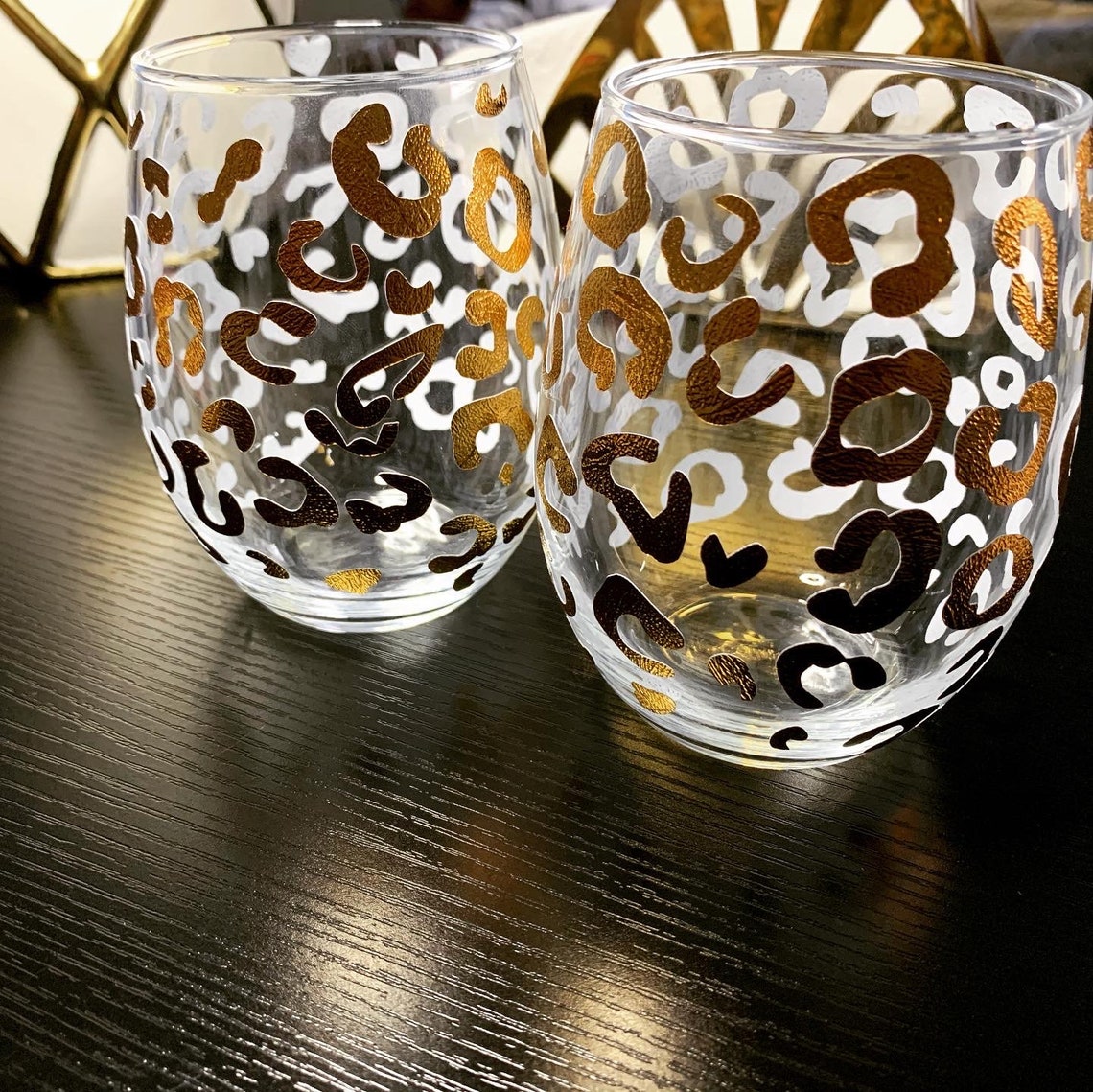 Cheetah Wine Glass Animal Print Wine Glass - Etsy