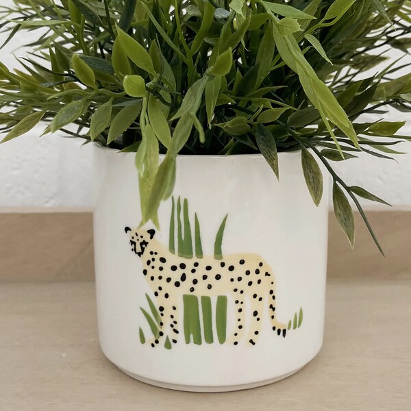 Cheetah Planter - Etsy