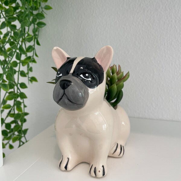 Bulldog Planter - Etsy