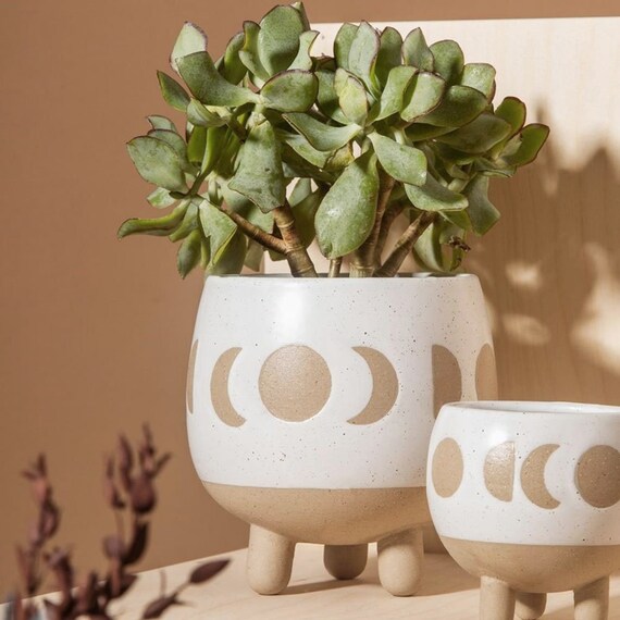 Moon Planter Starts Planter Moon Pot Celestial Theme | Etsy