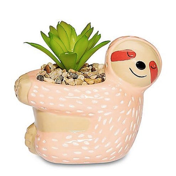 Pink Sloth Planter Pot for Succulents & Plants Succulent | Etsy