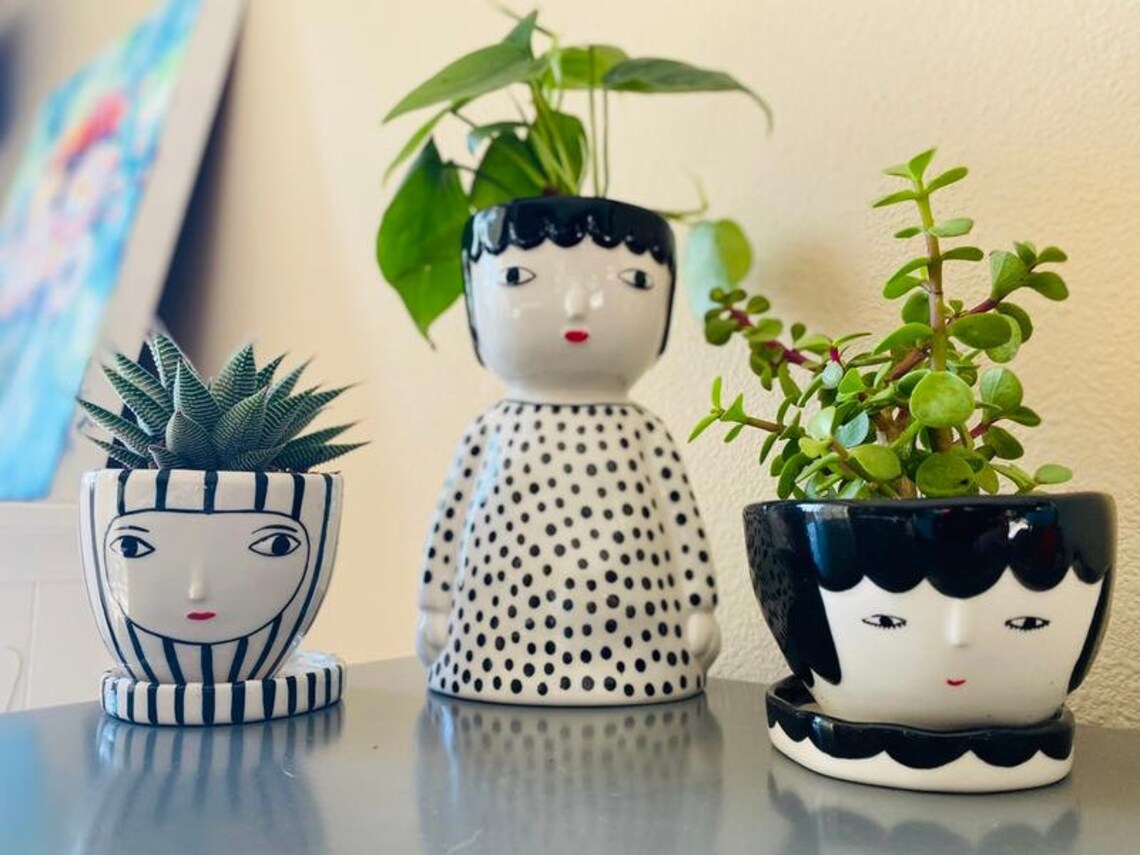 Face Pot Planter Lady Vase for Succulents or Flowers Facepot | Etsy