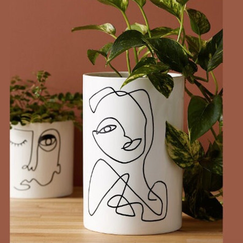 Large Abstract Face Pot Planter Vase for Succulents or Plants - Etsy