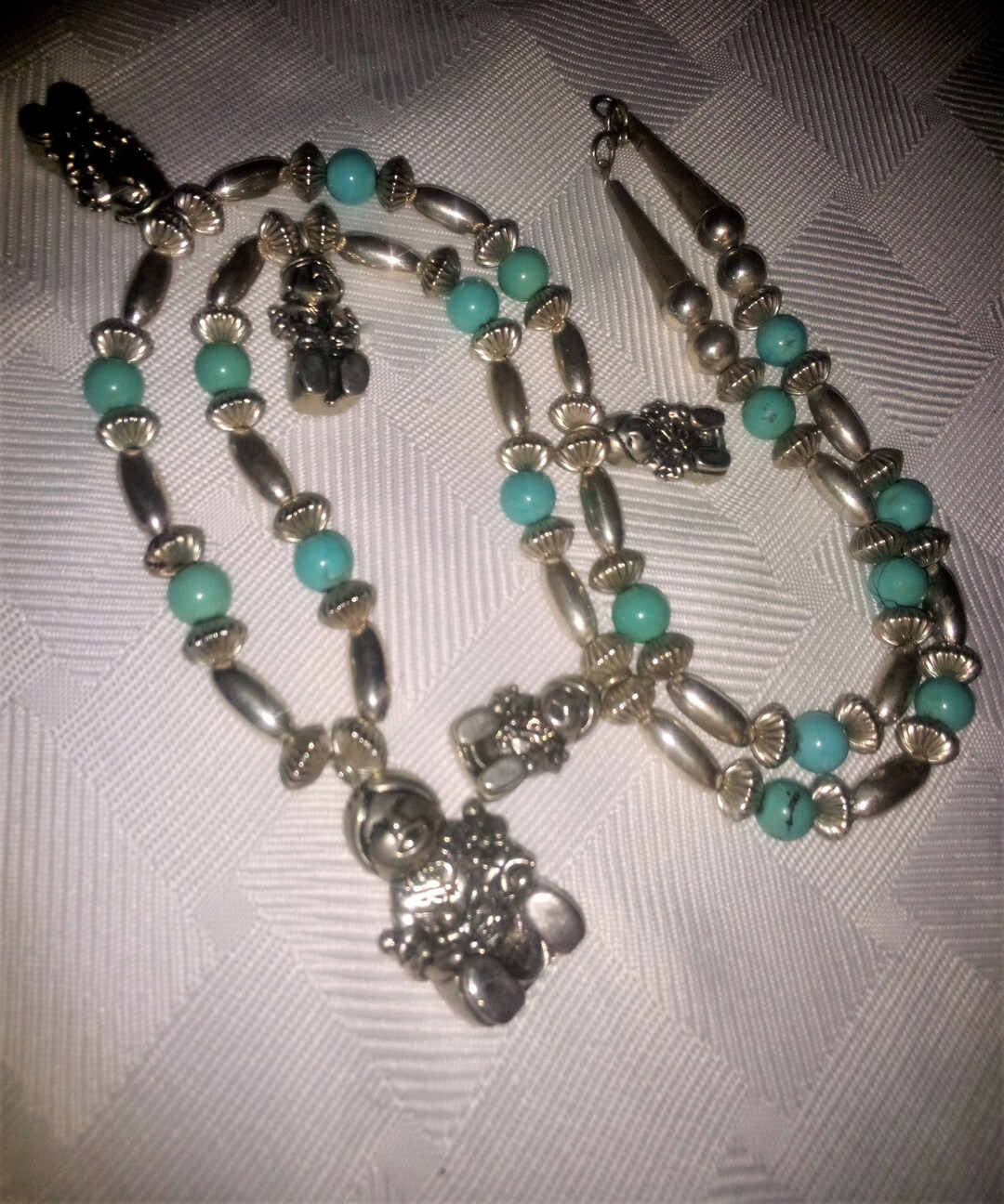 Vintage Carol Felley Storyteller Sterling Silver Turquoise Necklace - Etsy