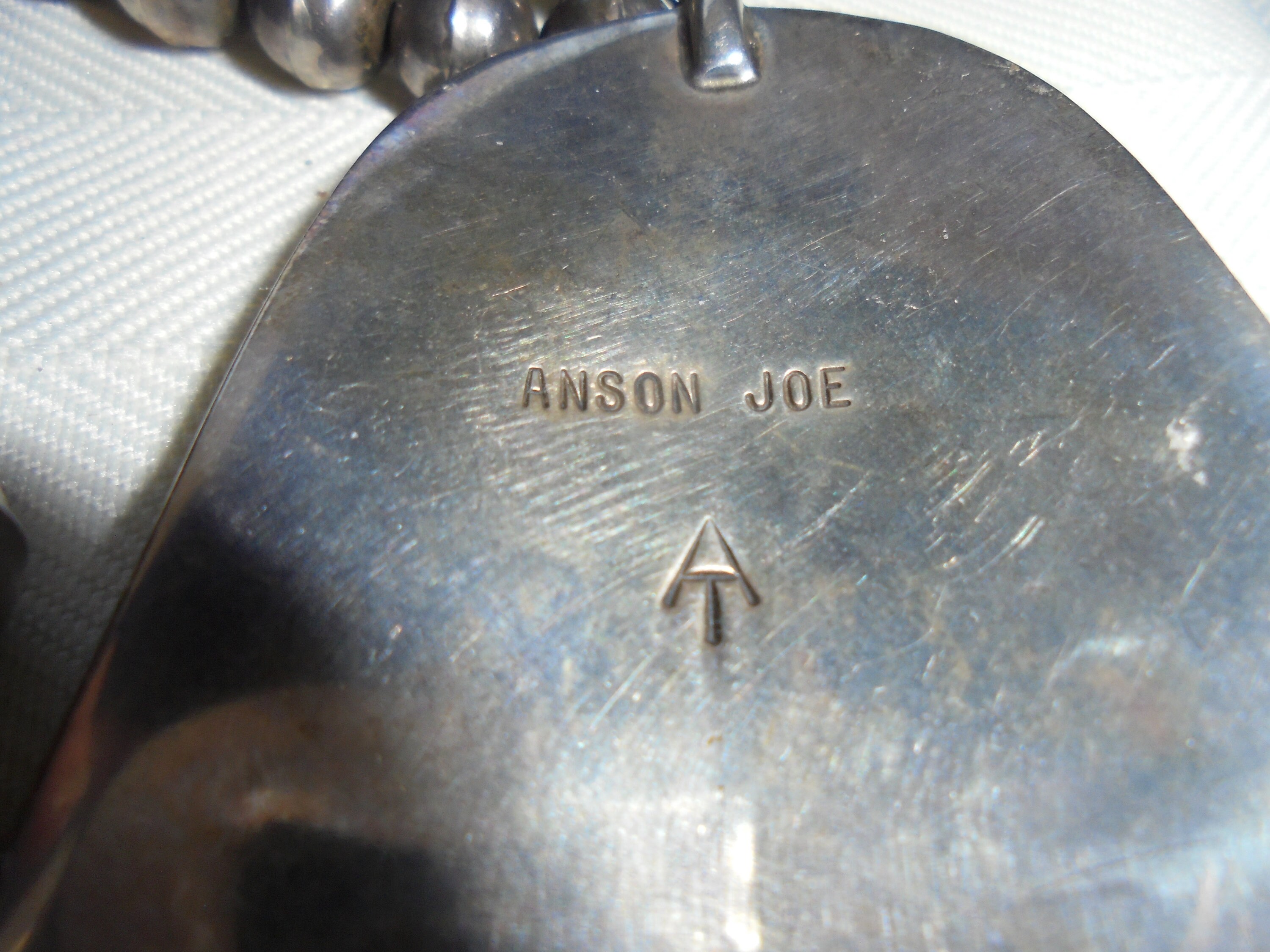 Navajo Artist Joe Anson Vintage 1970's Sterling Silver Pendant Necklace ...