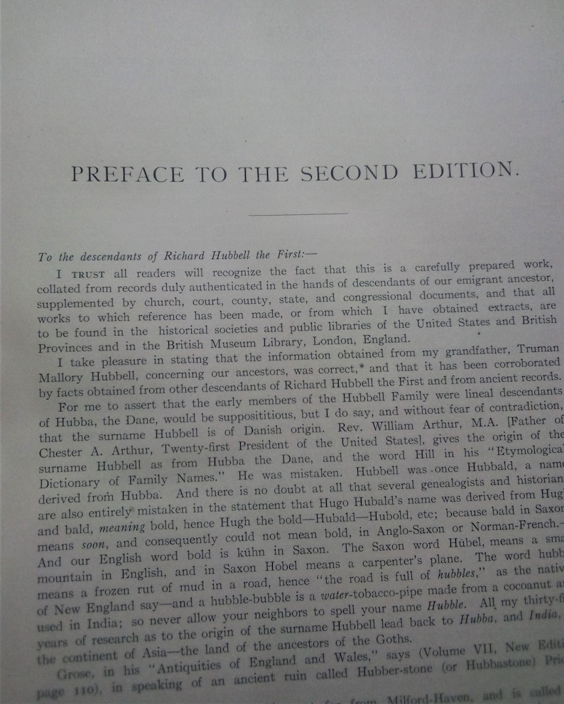 Rare Book History of Hubbell Family 1915 With Notarized Addition by ...
