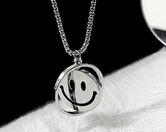 Happy Sad Face Necklace - Etsy