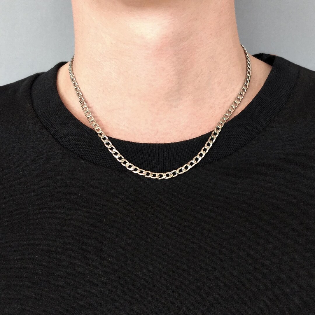Cuban Chain Stainless Steel Chain, Mens Miami Chain Silver, Thick Cuban ...