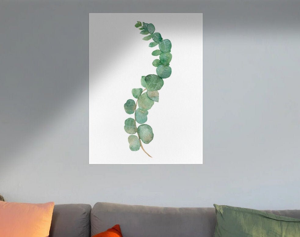 Minimalist Eucalyptus Wall Art Printable Poster, Plant Watercolor ...