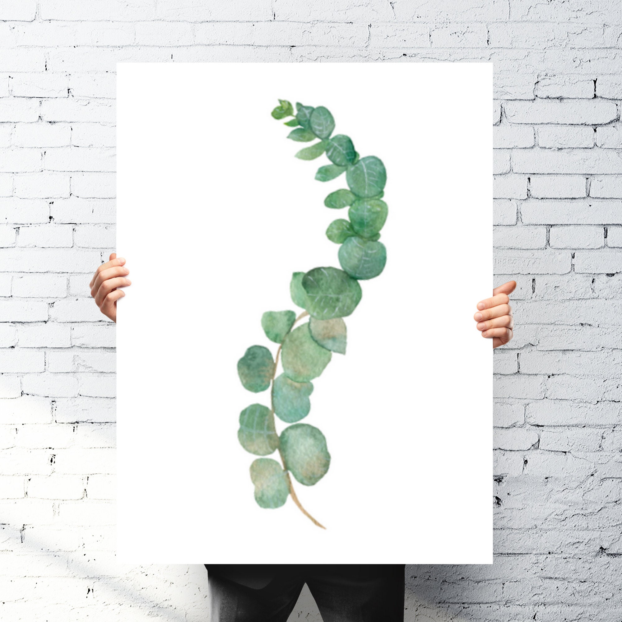 Minimalist Eucalyptus Wall Art Printable Poster, Plant Watercolor ...