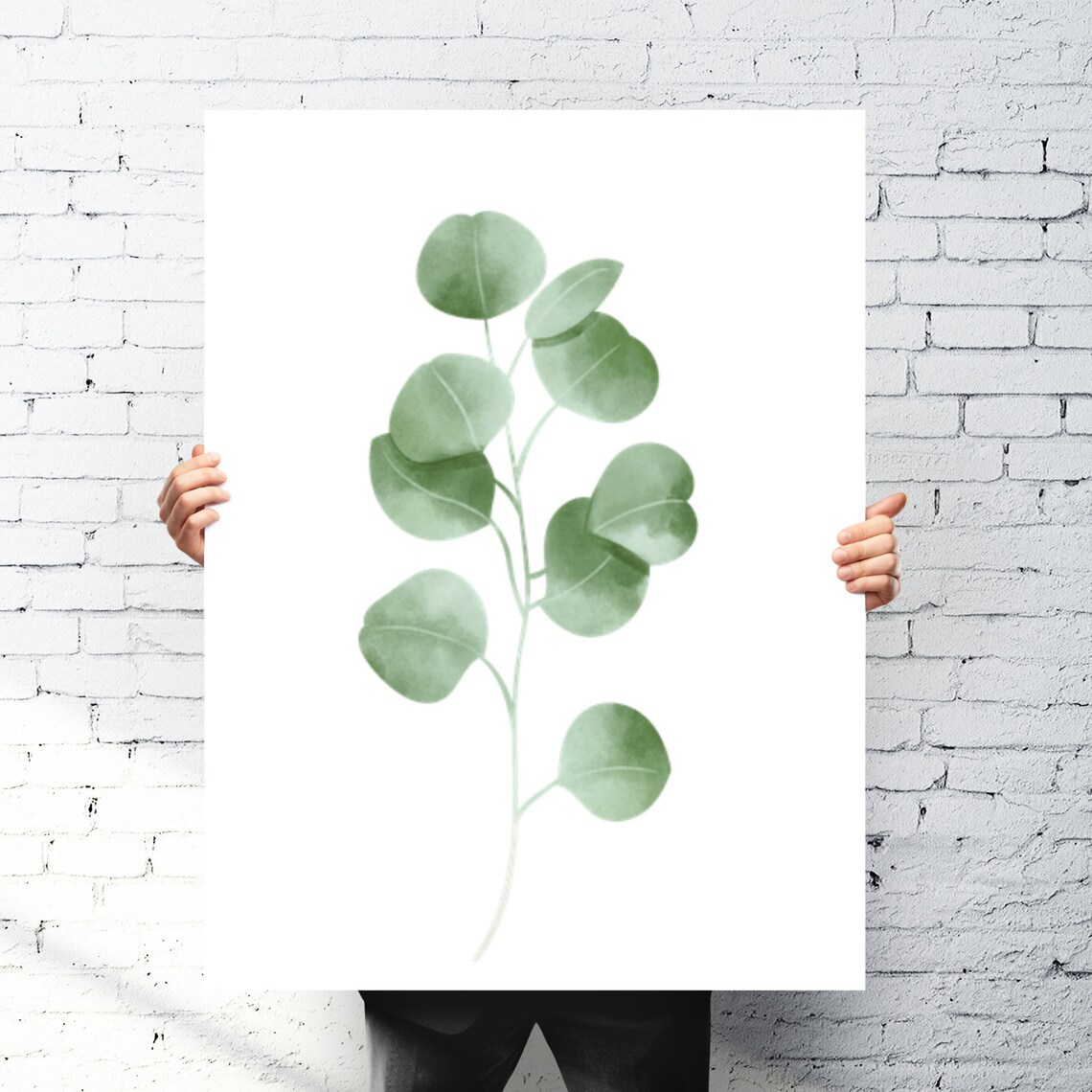 Minimalist Eucalyptus Wall Art Printable Poster, Plant Watercolor ...
