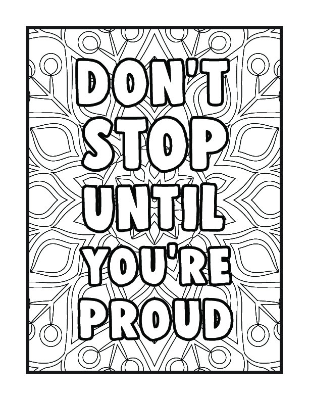 Motivational Mandala Coloring Pages - Etsy