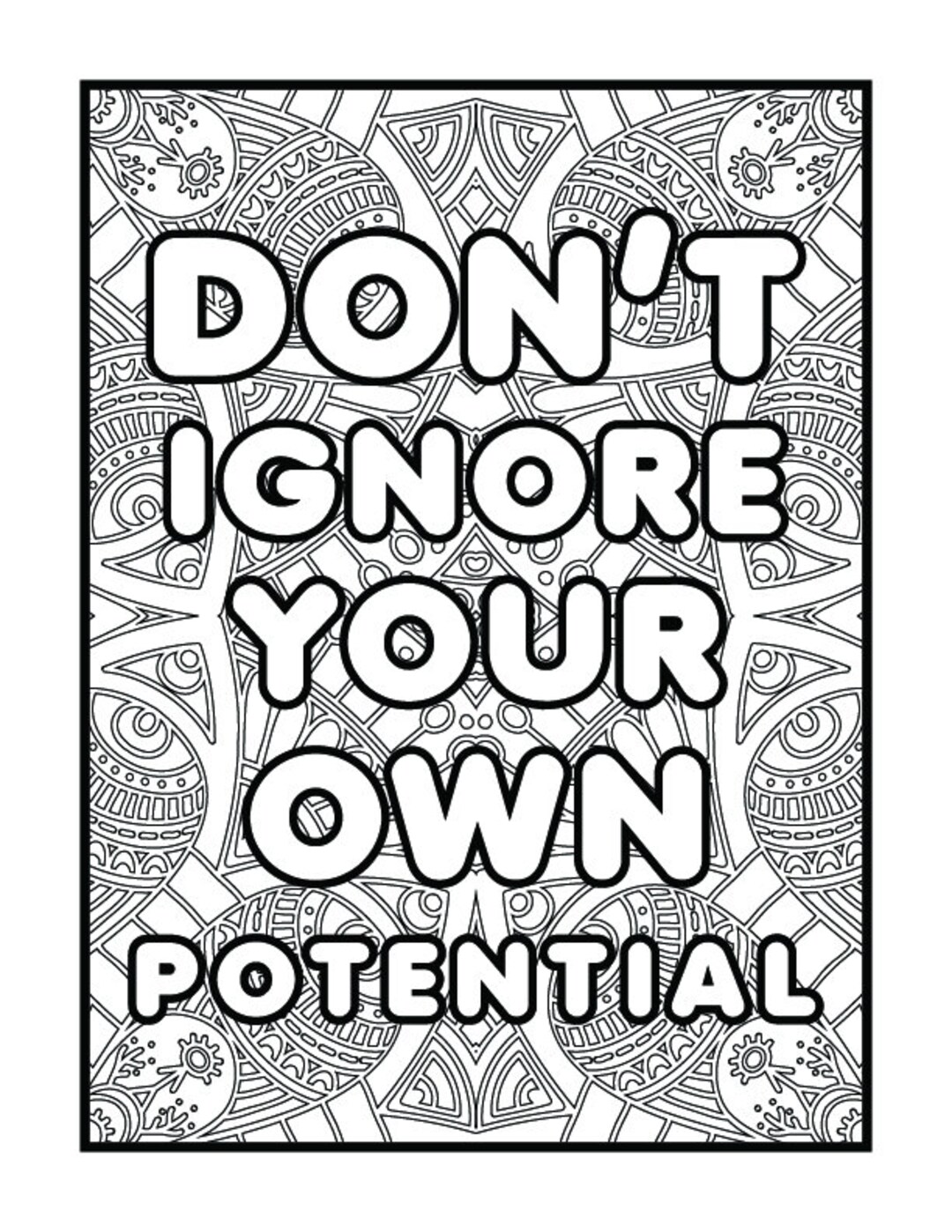 Motivational Mandala Coloring Pages - Etsy