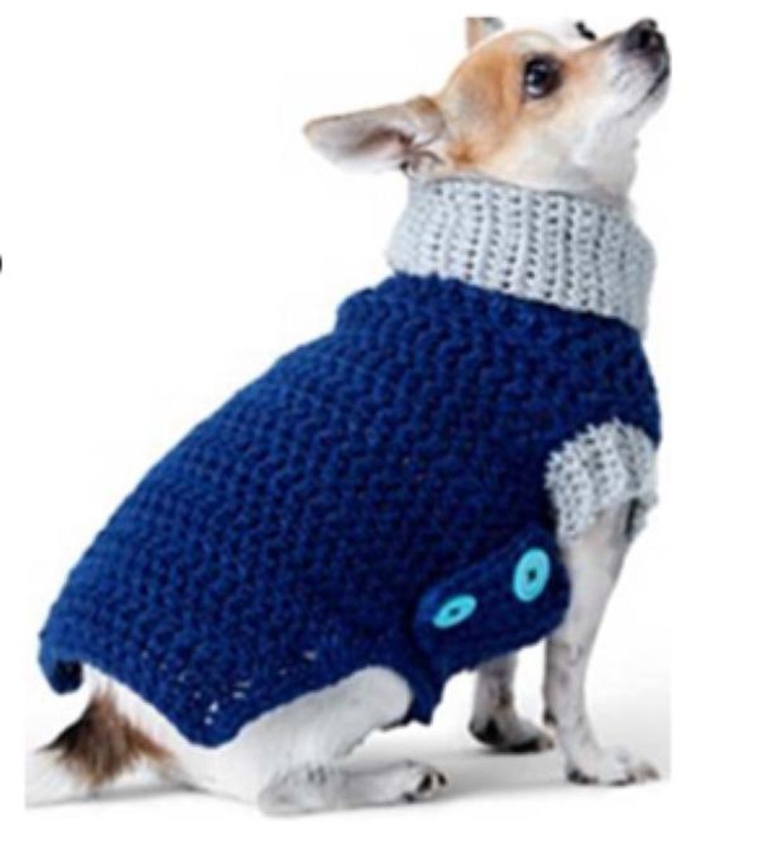0557 Crochet Dogs Cowl Neck Jumper Coat SML Aran - Vintage Pattern PDF ...