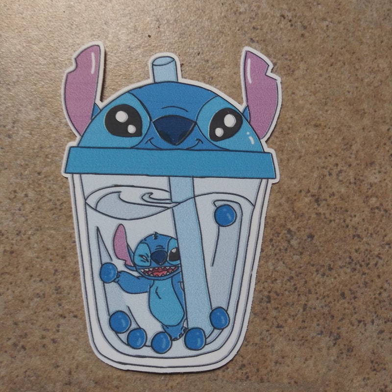 Stitch Drinking Boba - Etsy