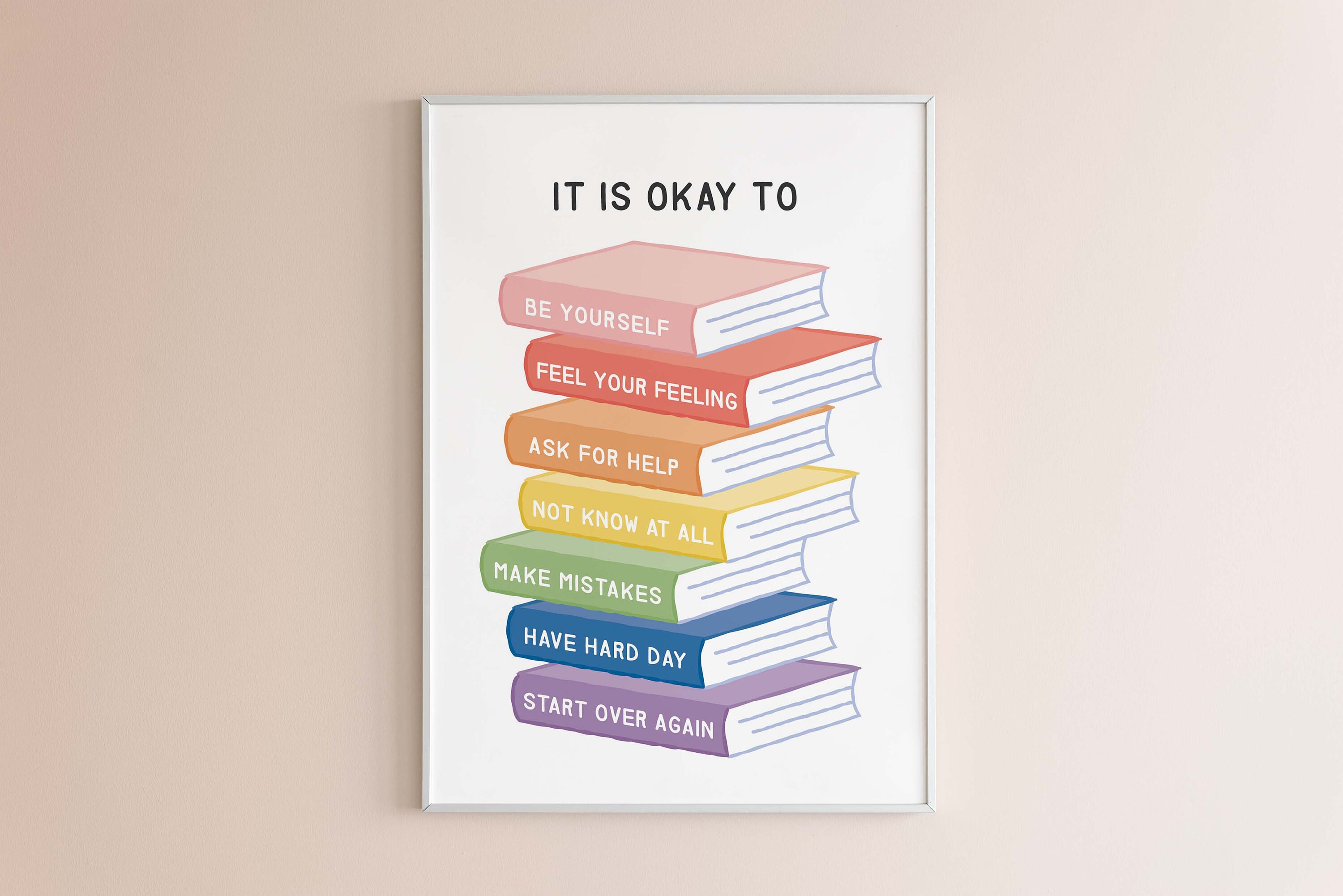 It's Okay to Not Be Okay Poster, Motivational Wall Art, Inspirational ...