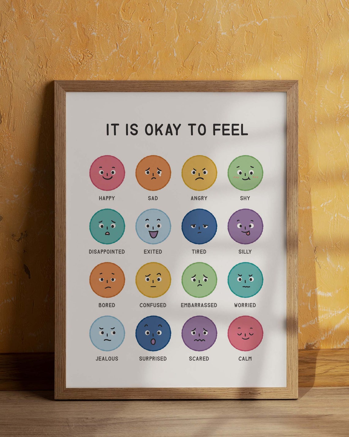 Feelings Chart Poster, Emotions Poster Printable, Kids Wall Art ...