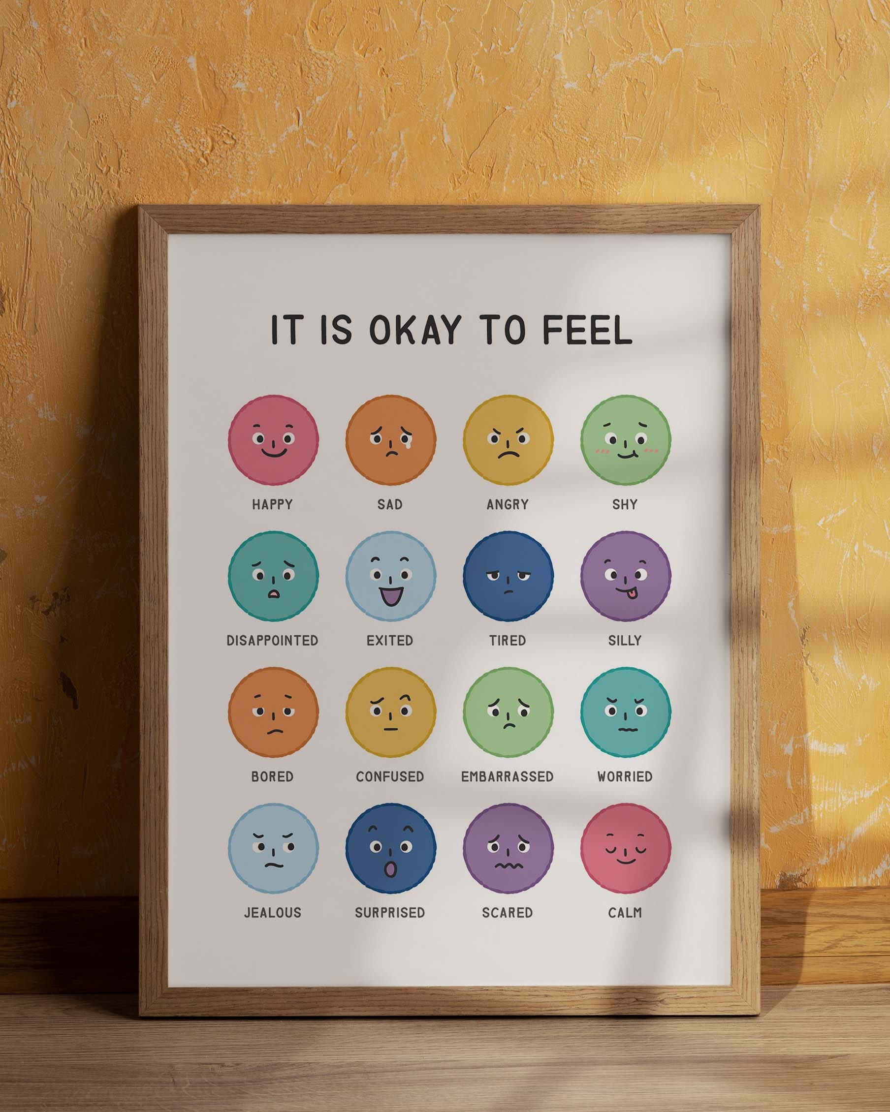 Feelings Chart Poster, Emotions Poster Printable, Kids Wall Art ...