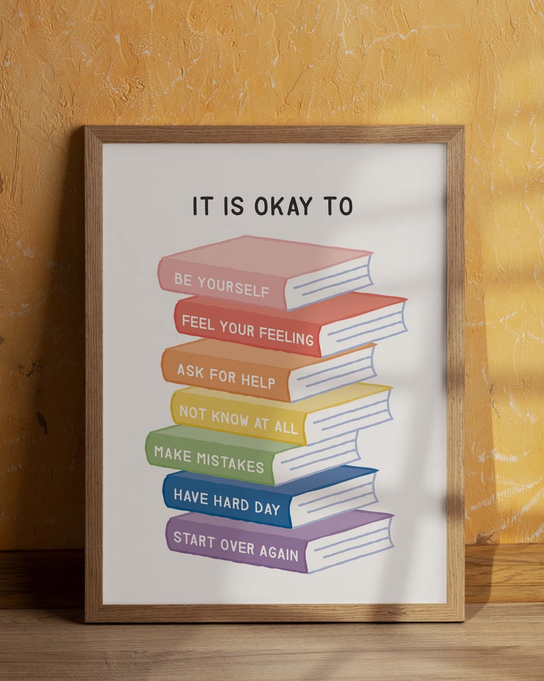 It's Okay to Not Be Okay Poster, Motivational Wall Art, Inspirational ...