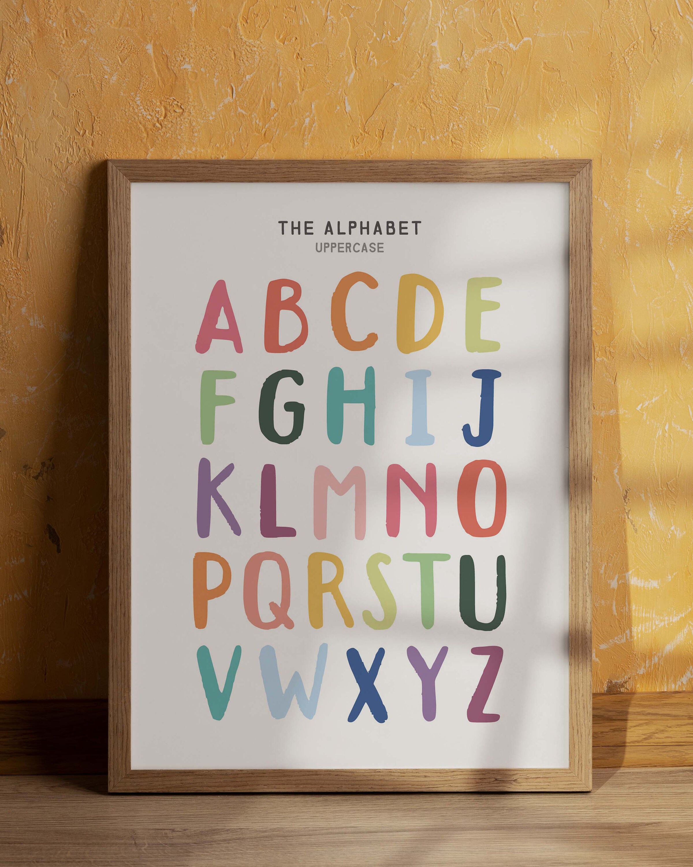 Colorful ABC Alphabet Uppercase Wall Art, Educational Prints, Classroom ...