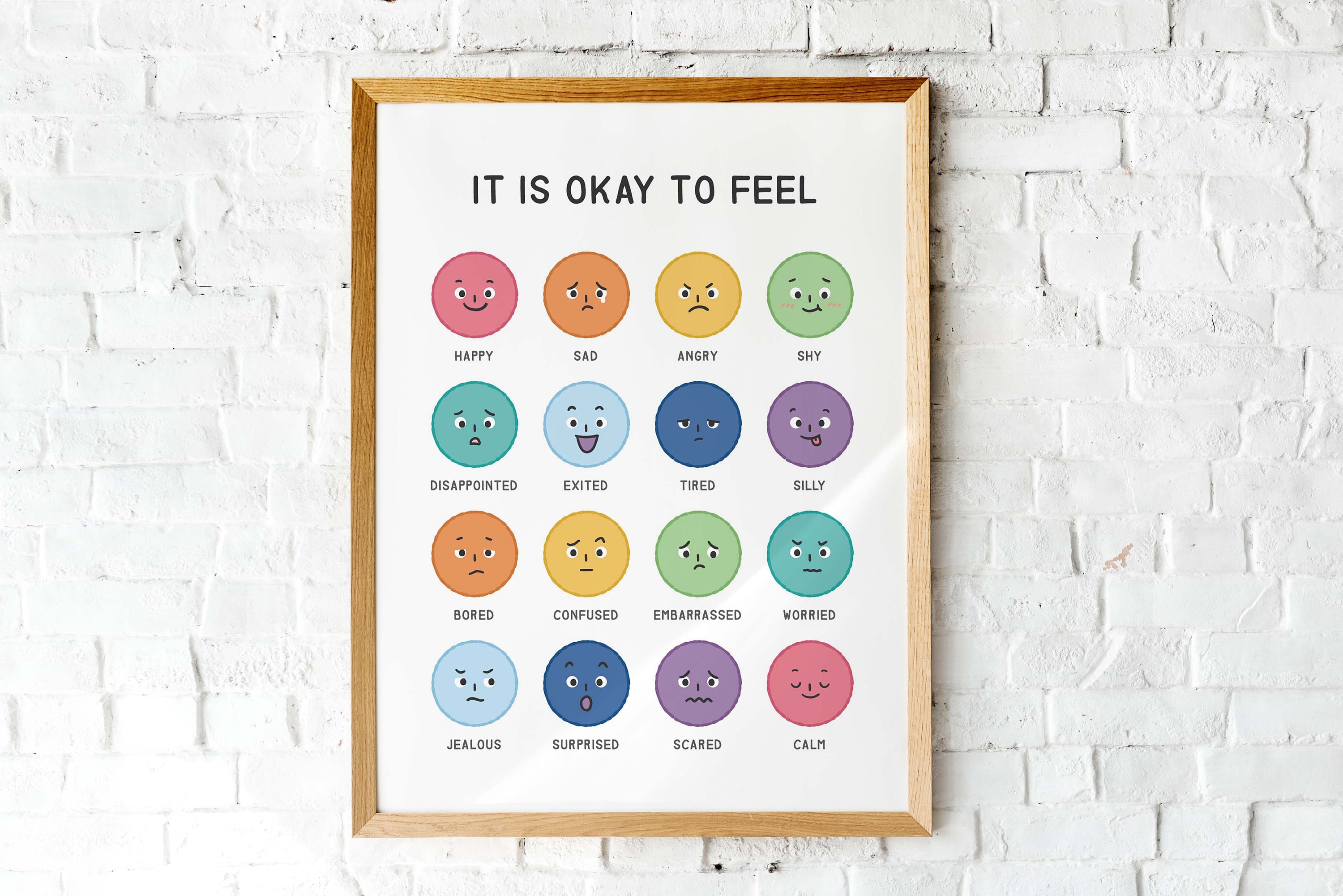Feelings Chart Poster, Emotions Poster Printable, Kids Wall Art ...