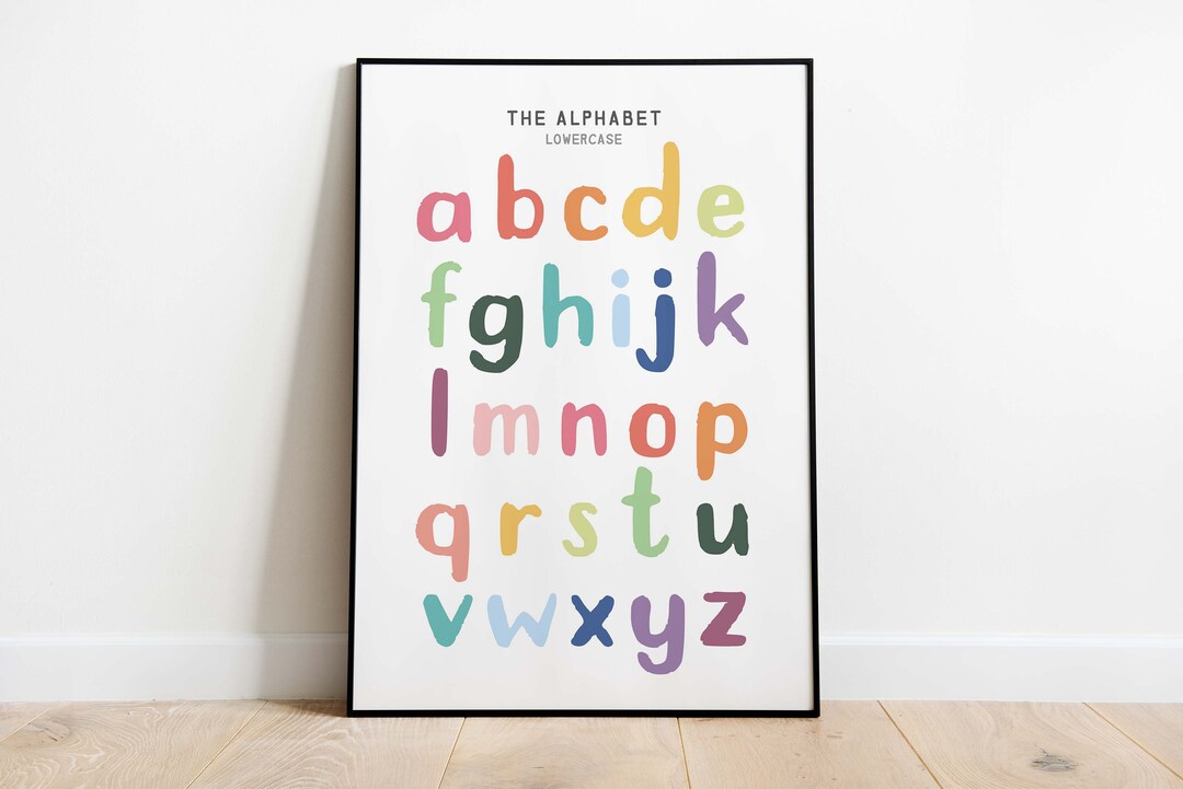 Colorful ABC Alphabet Lowercase Wall Art, Educational Prints, Classroom ...
