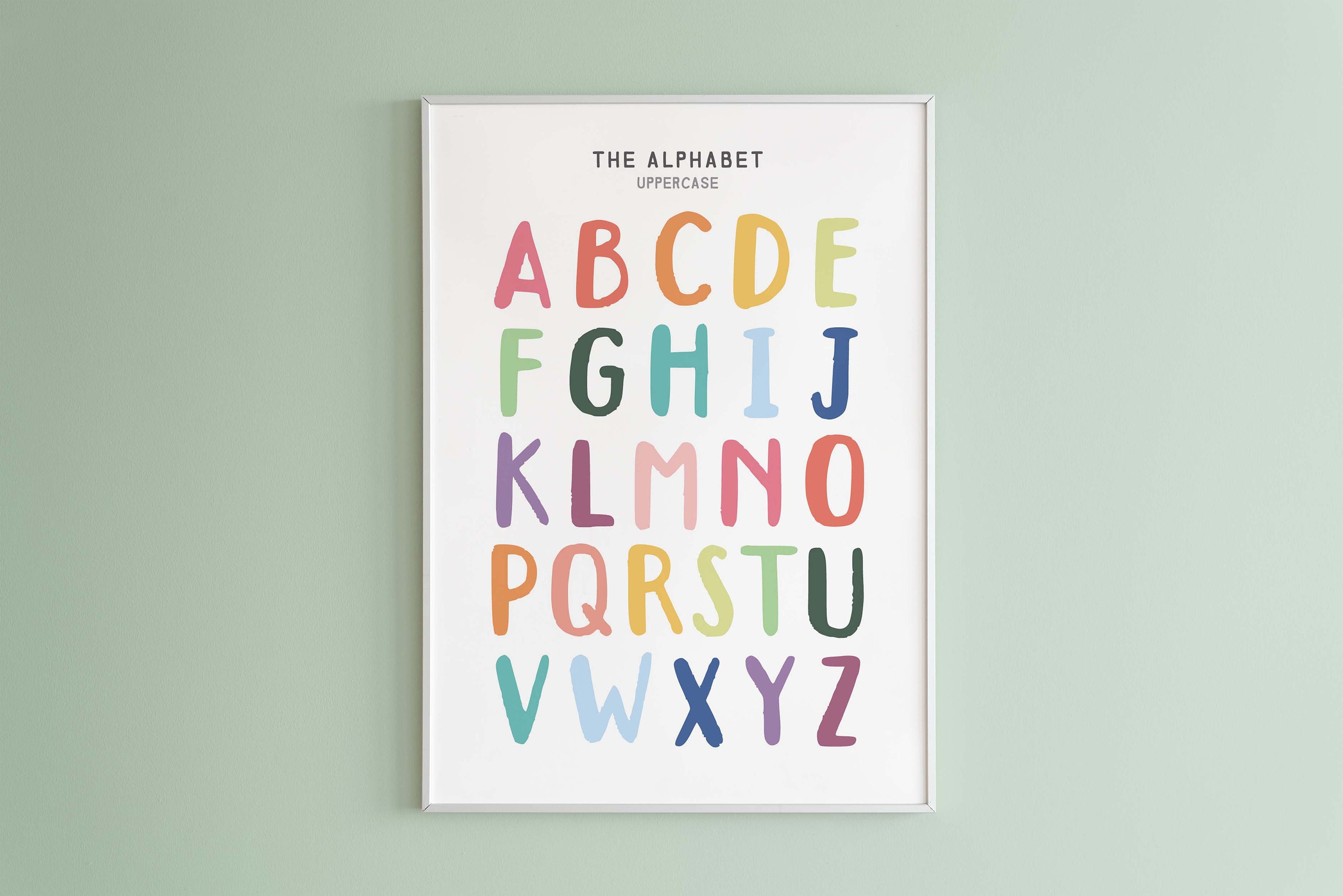Colorful ABC Alphabet Uppercase Wall Art, Educational Prints, Classroom ...